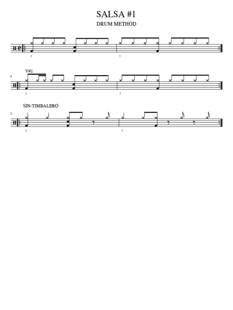 Salsa Drum Patterns Method | PDF