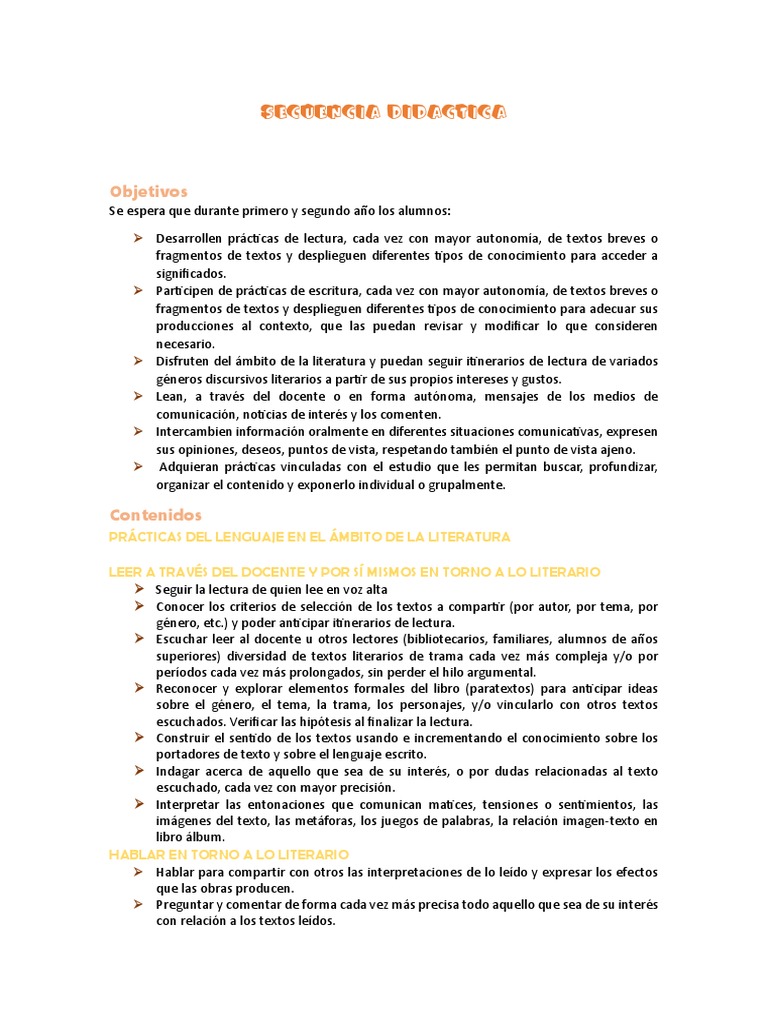 Secuencia didáctica-pdl-2DO | PDF