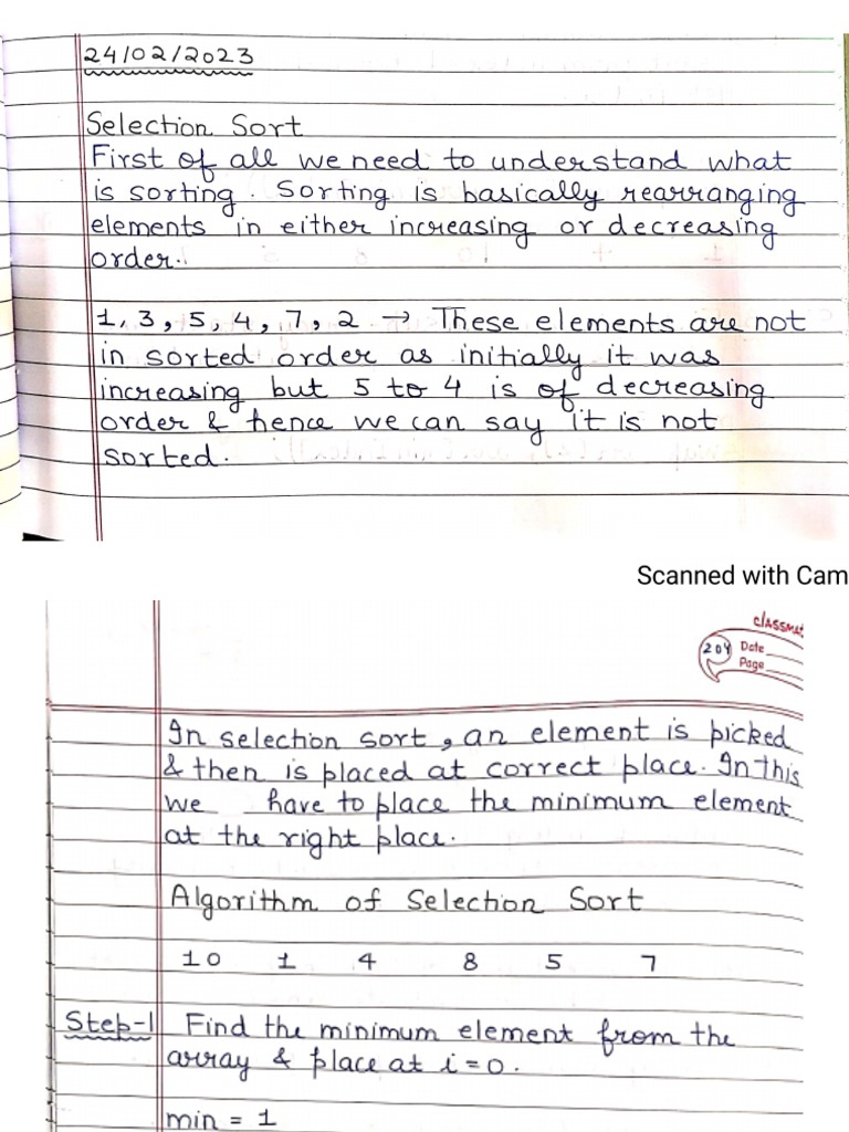 Searching and Sorting ClassIV Notes | PDF Searching and Sorting ClassIV Notes | PDF