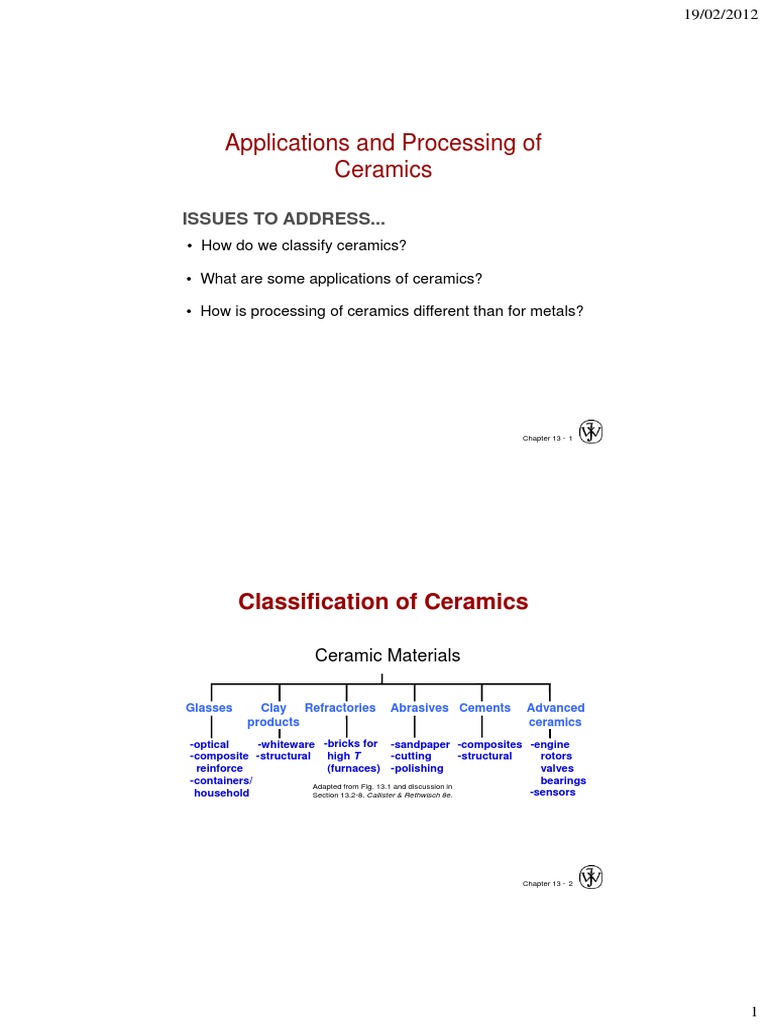 Applications and Processing of Ceramics | PDF | Glasses | Ceramics