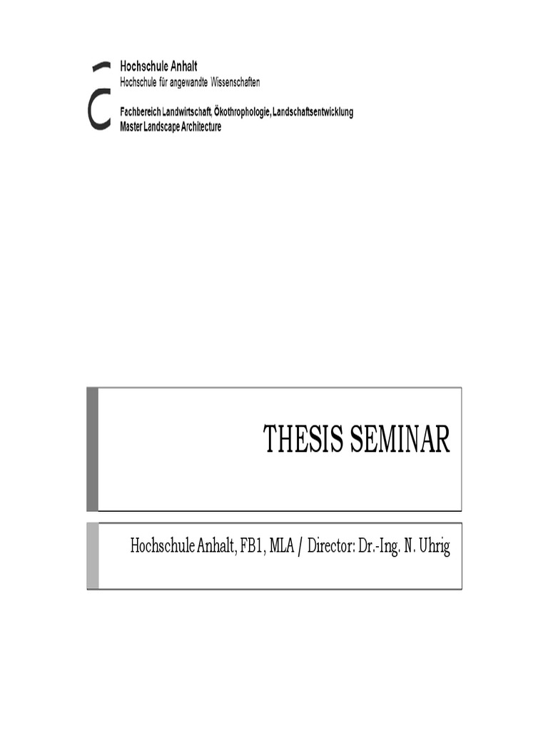 Thesis Seminar | PDF