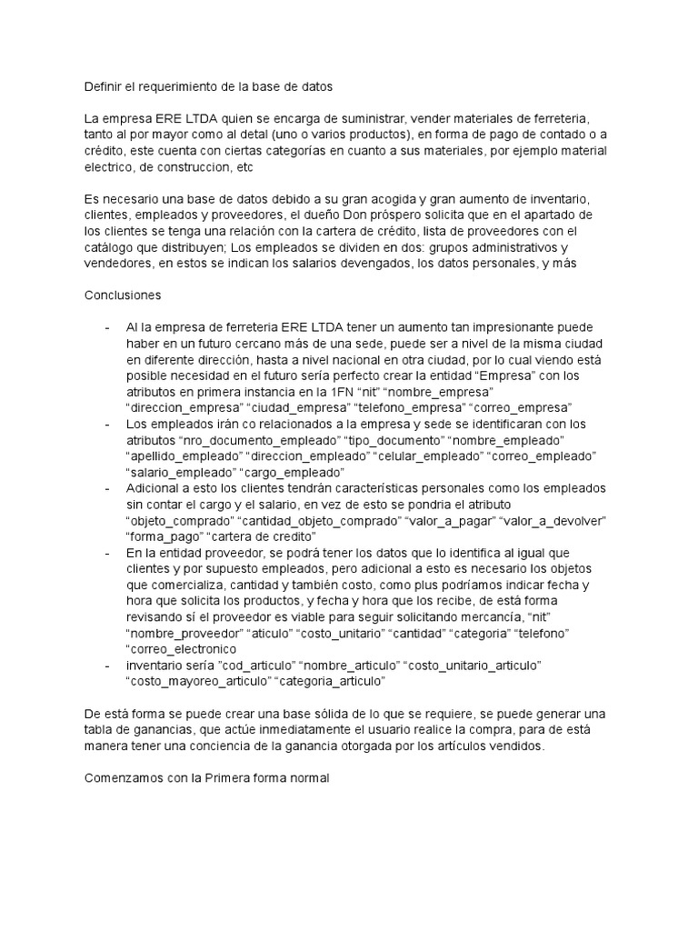 Final Base de Datos I | PDF Final Base de Datos I | PDF