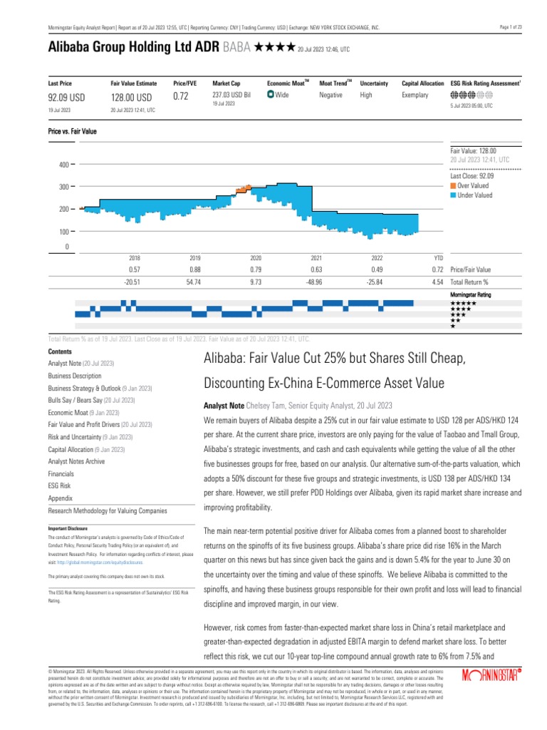 BABA - Alibaba Group Holding LTD (Stock Report) | PDF | Alibaba Group ...