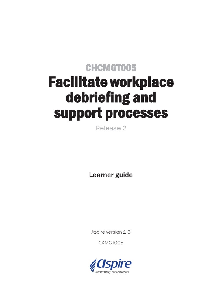 CHCMGT005 Facilitate Workplace Debriefing | PDF | Mental Health | Discrimination