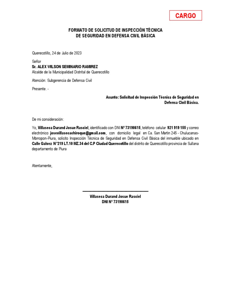 1 Solicitud de Inspeccion Its | PDF