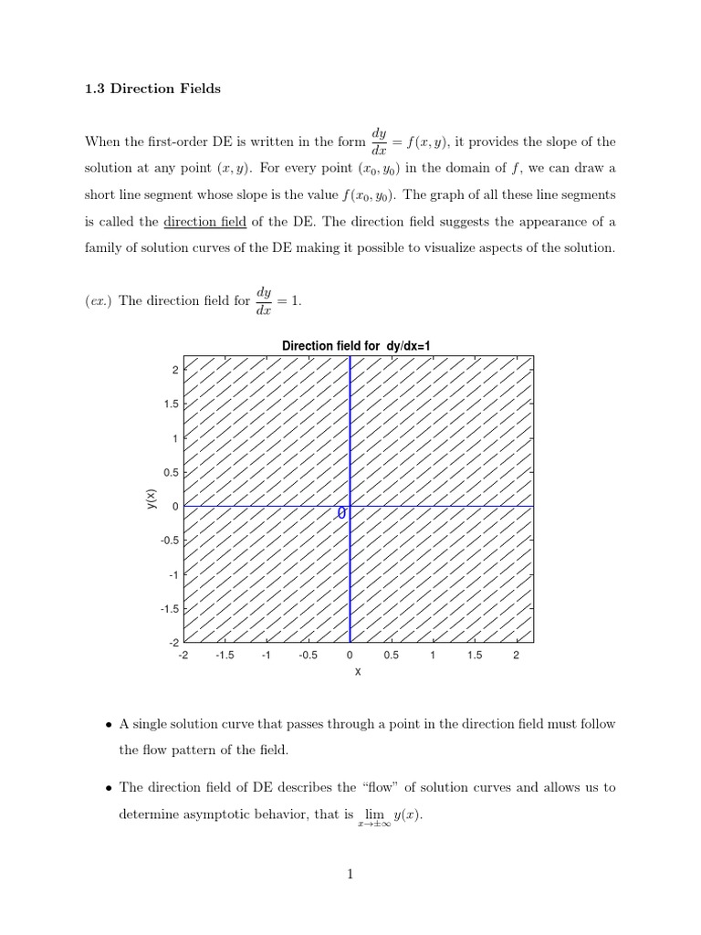 1.3 Direction Fields | PDF