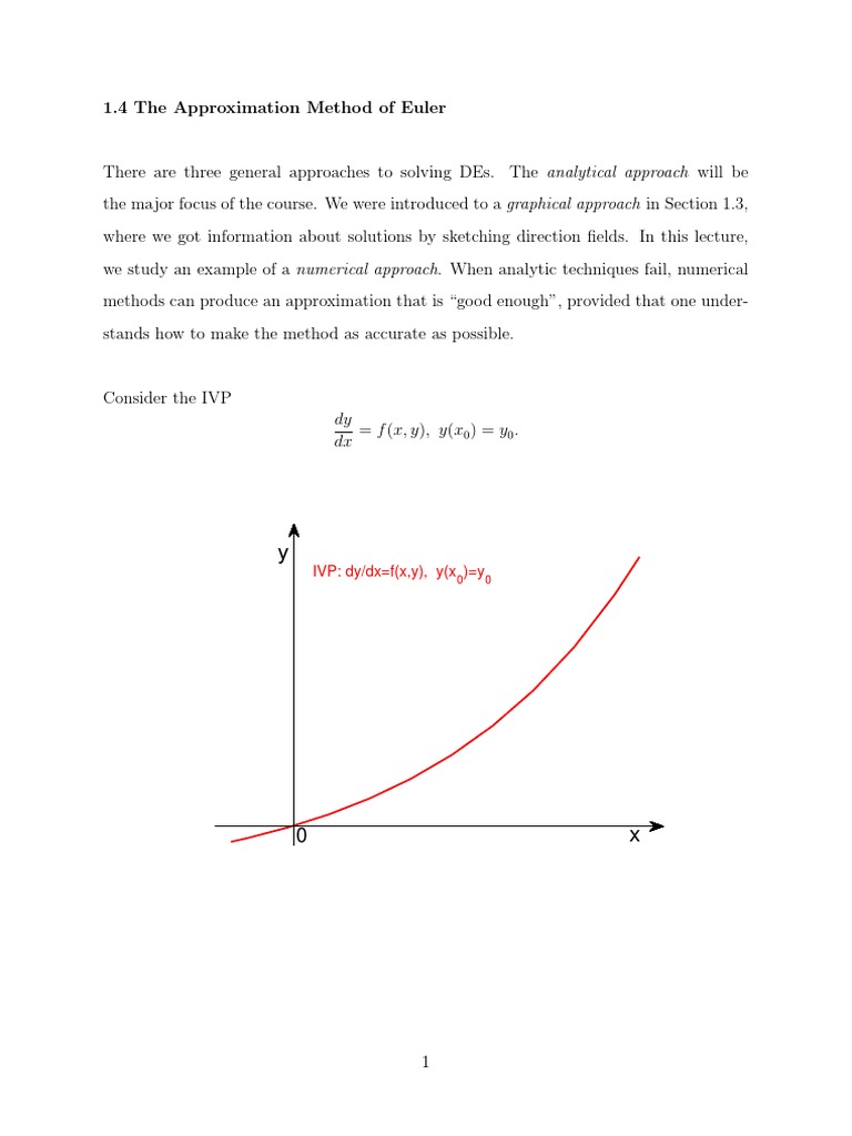1.4 Euler's Method | PDF