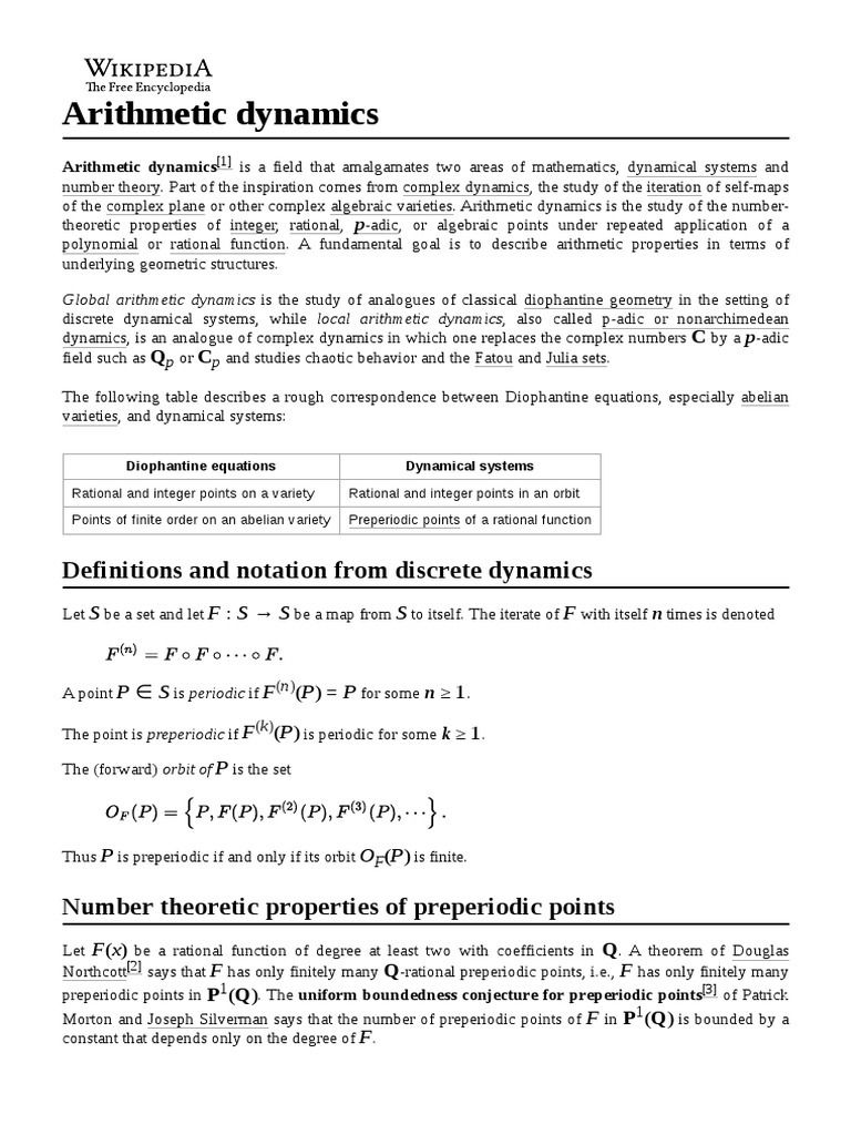 Arithmetic Dynamics | PDF