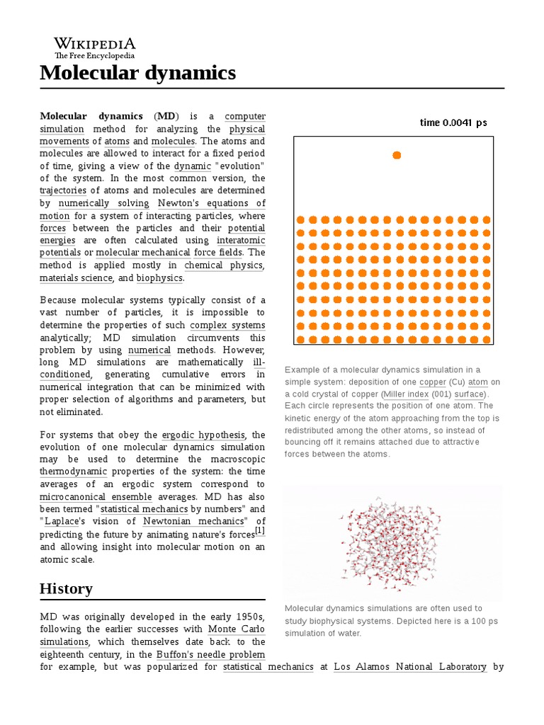 Molecular Dynamics | PDF