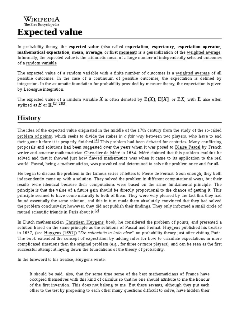 Expected Value Pdf