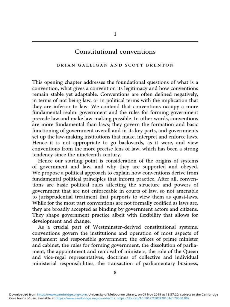 constitutional-conventions | PDF | Sovereignty | Precedent