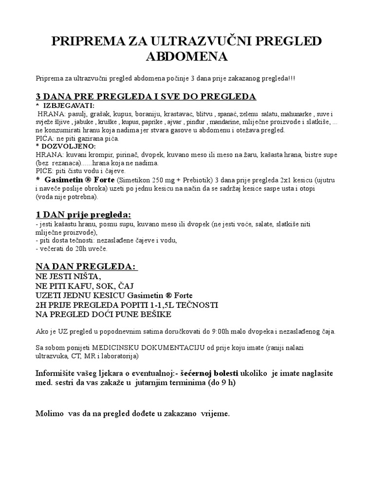 Priprema Za Uzv | PDF