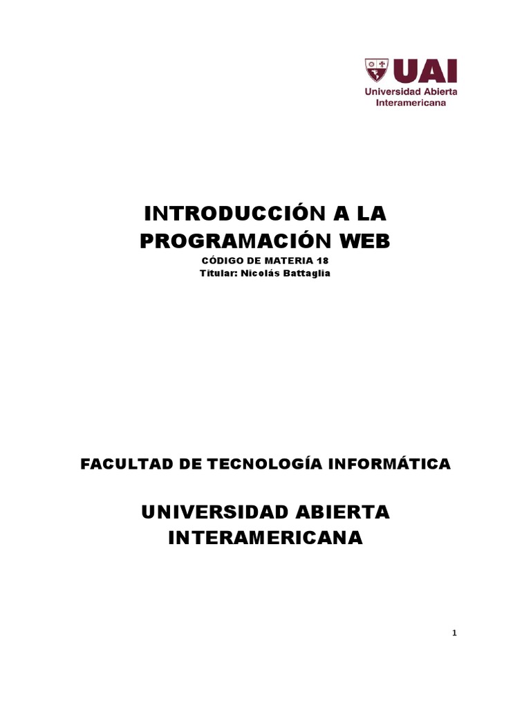 Microsoft Word - 18 GUIAS Introducción A La Programación Web (Battaglia ... Microsoft Word - 18 GUIAS Introducción A La Programación Web (Battaglia ...