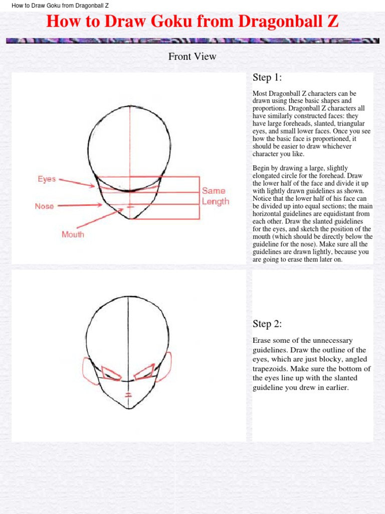 How To Draw Manga - Goku (Dragon Ball Z) | PDF | Dragon Ball | Nature