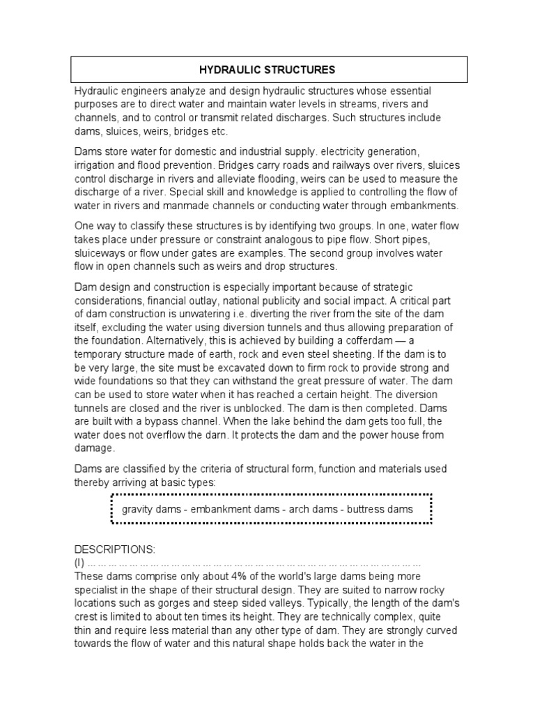 Hydraulic Structures | PDF