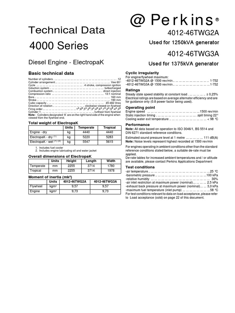 Catalogue Perkins 4012 46TWG2A 46TWG3A | PDF Catalogue Perkins 4012 46TWG2A 46TWG3A | PDF