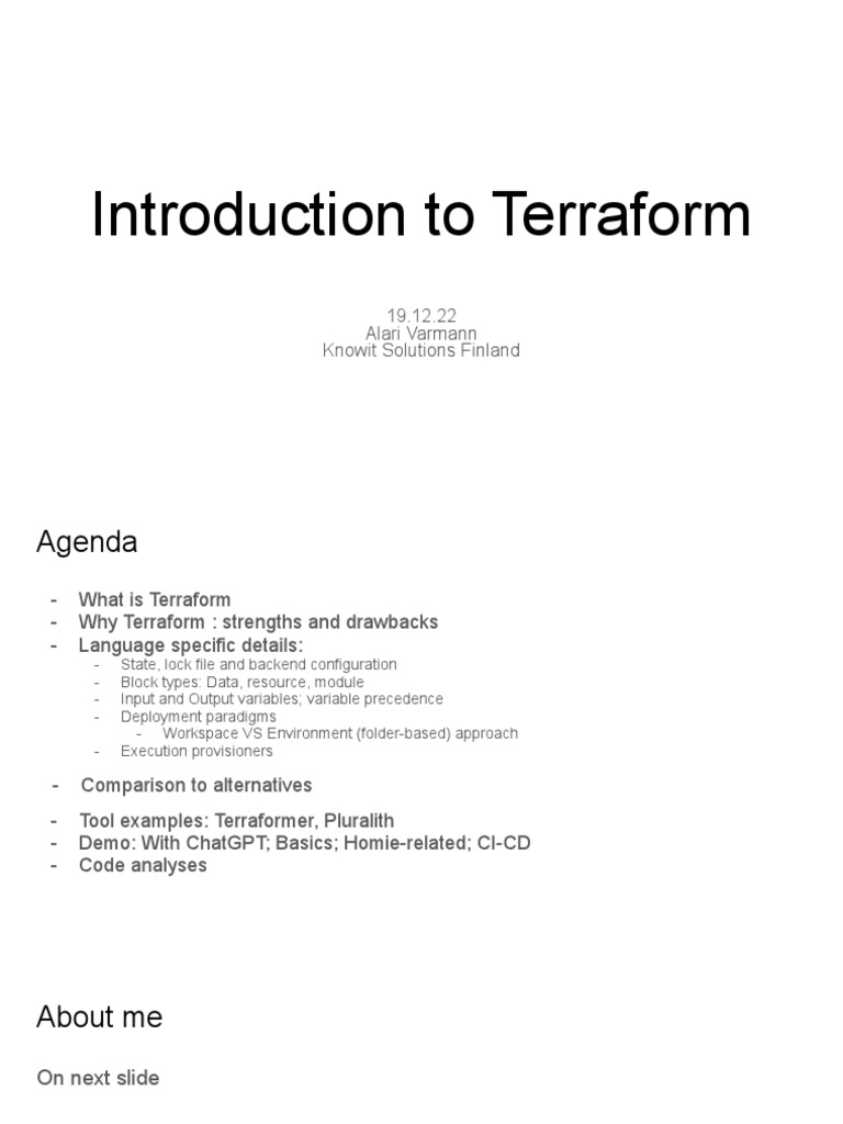 Introduction To Terraform Pdf