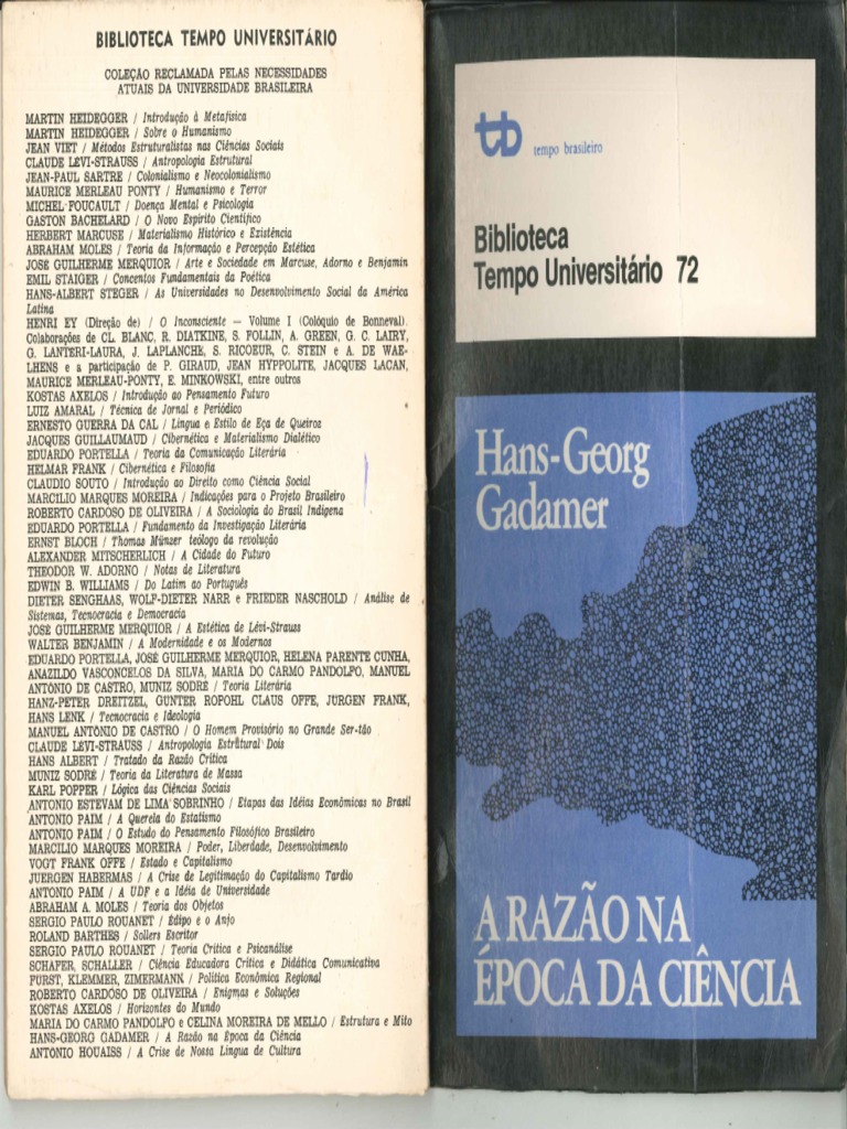 A Razao Na Epoca Da Ciencia Hans-George Gadamer | PDF