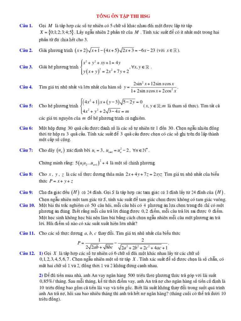 20-CÂU-TỔNG-ÔN-TẬP-HSG | PDF