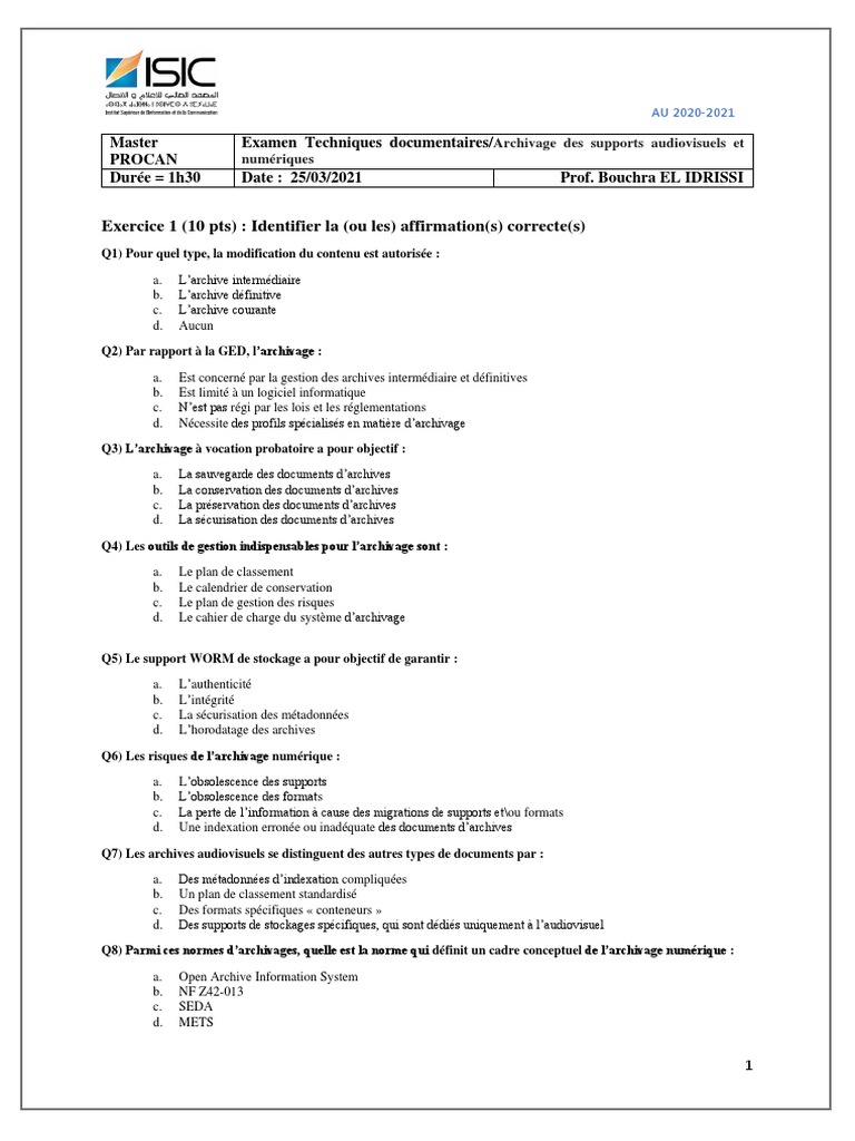 examen 2020-2021 | PDF