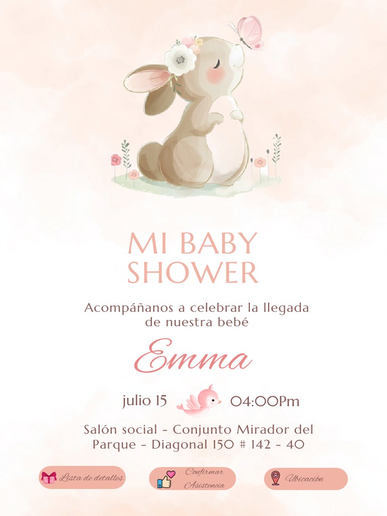 Invitación Baby Shower Emma | PDF