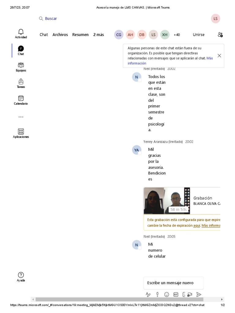 Asesoría Manejo de LMS CANVAS. - Microsoft Teams | PDF Asesoría Manejo de LMS CANVAS. - Microsoft Teams | PDF