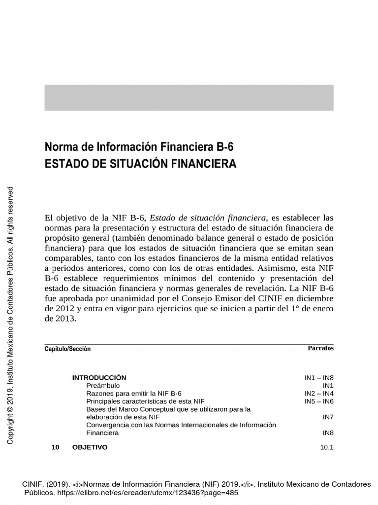 NIF B-6 Estado de Situación Financiera | PDF
