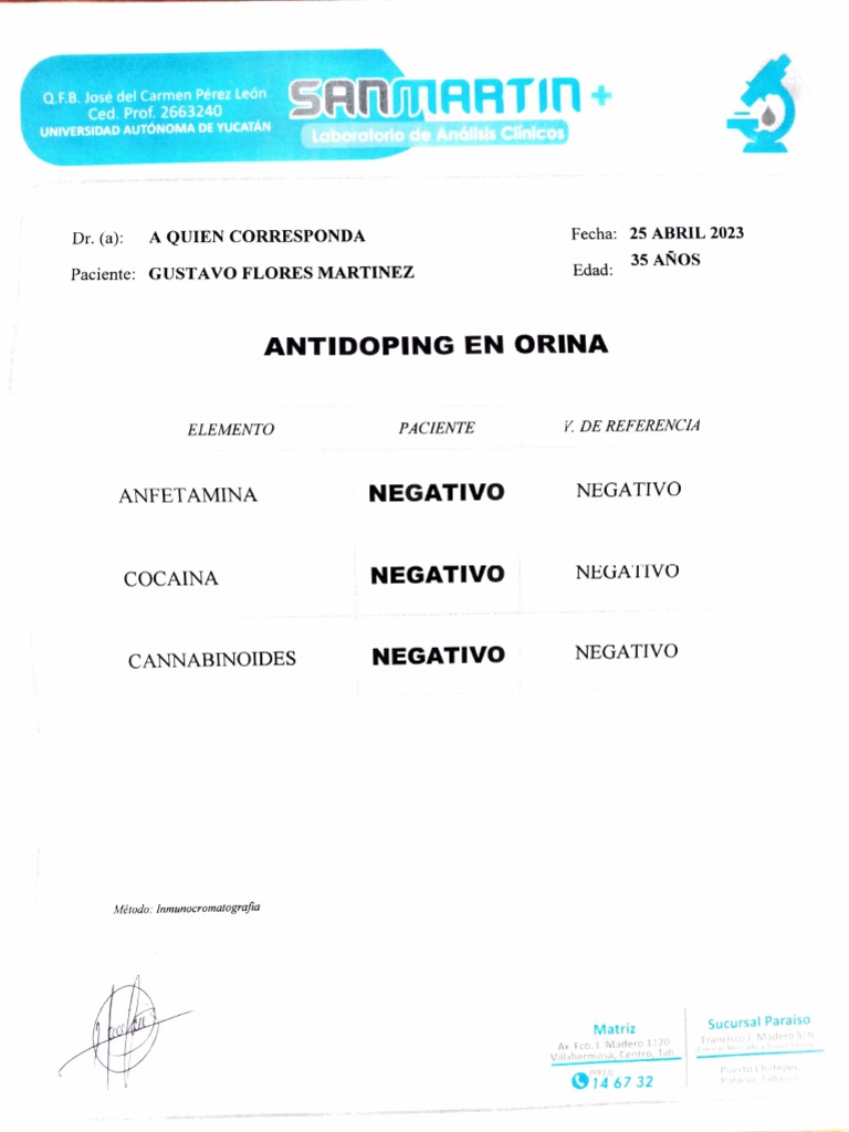 Antidoping Gustavo Flores | PDF
