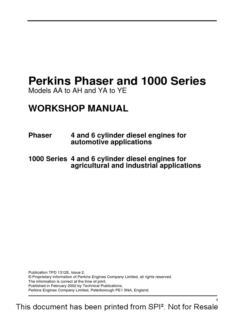 Perkins 1000 Aa-Ah | PDF | Piston | Turbocharger