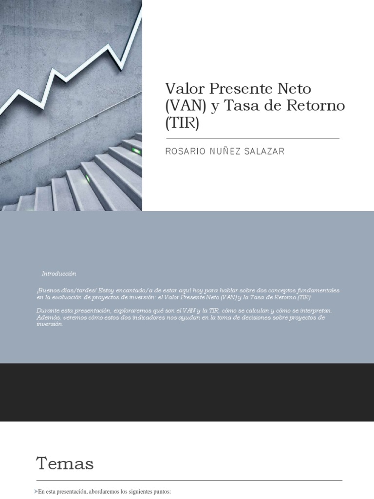 Valor Presente Neto (VAN) y Tasa | PDF | Tasa interna de retorno | Business