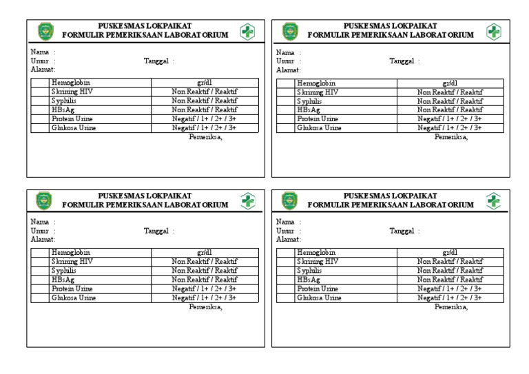 Formulir Lab Bidan | PDF