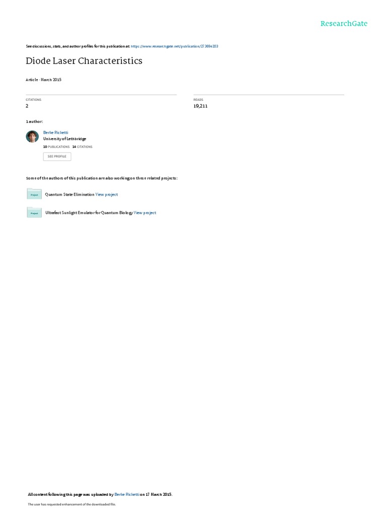 Diode Laser Report | PDF | Laser | Laser Diode