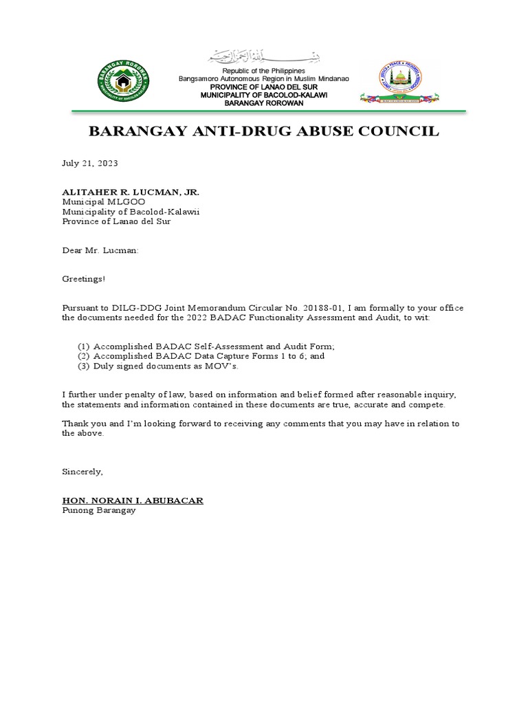 BADAC transmittal form | PDF