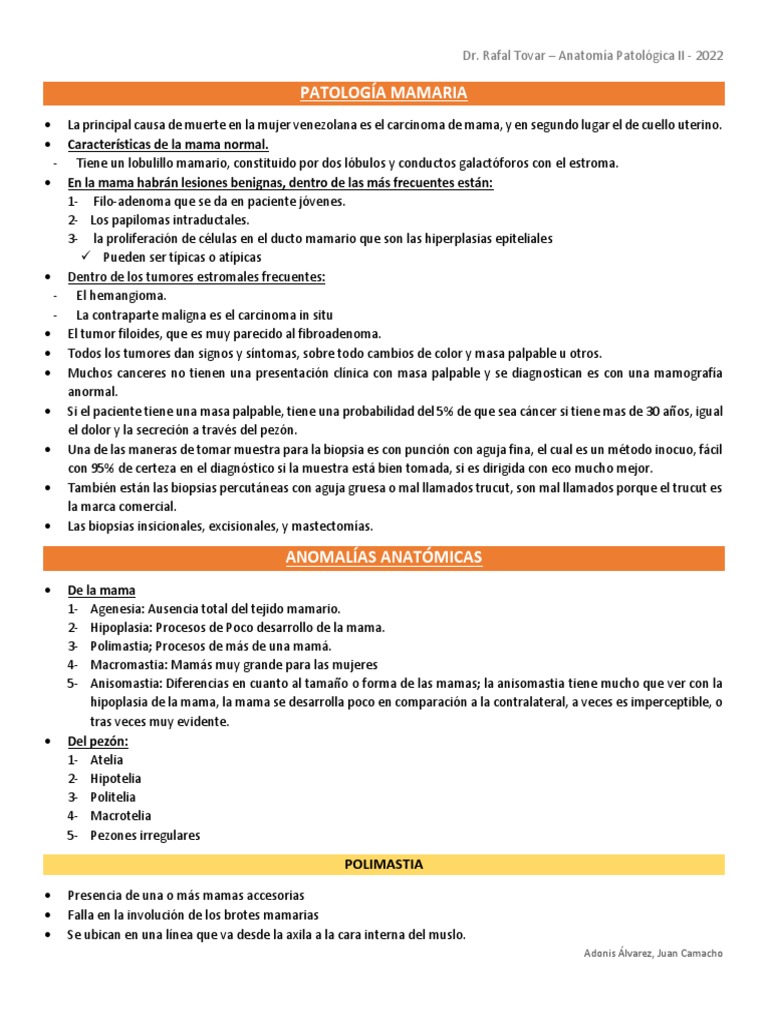 Patología Mamaria Benigna - Clase 1 | PDF | Cáncer de mama | Pecho
