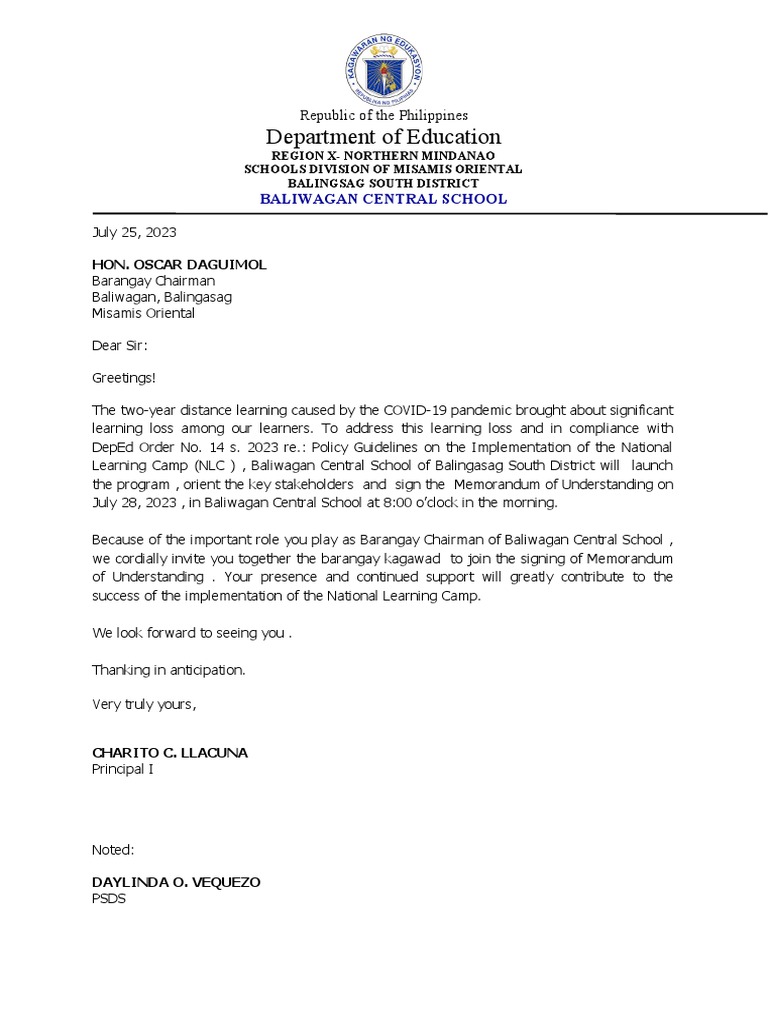 Letter Request For Class Suspension | PDF