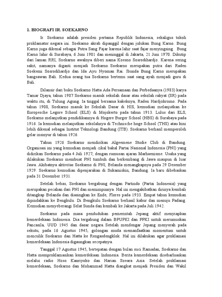 Laporan Biografi Tokoh Proklamasi | PDF