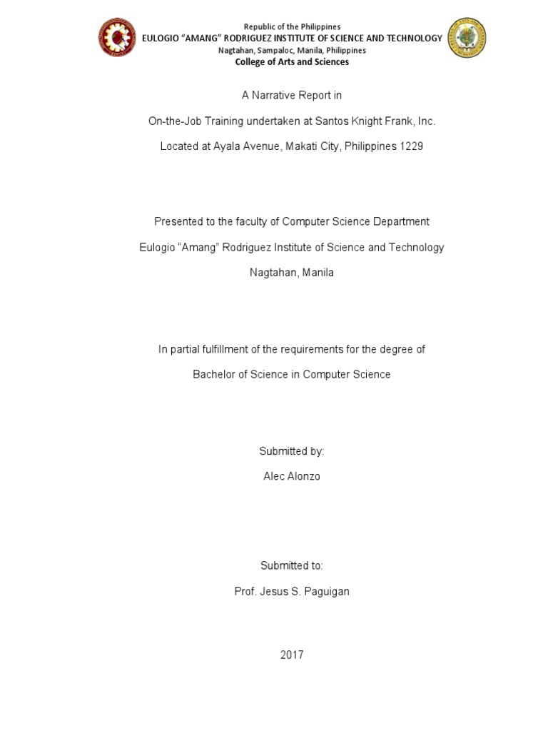 OJT Narrative Report | PDF