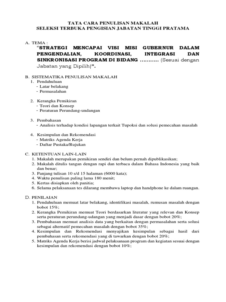 Tata Cara PENULISAN MAKALAH-Open Bidding | PDF