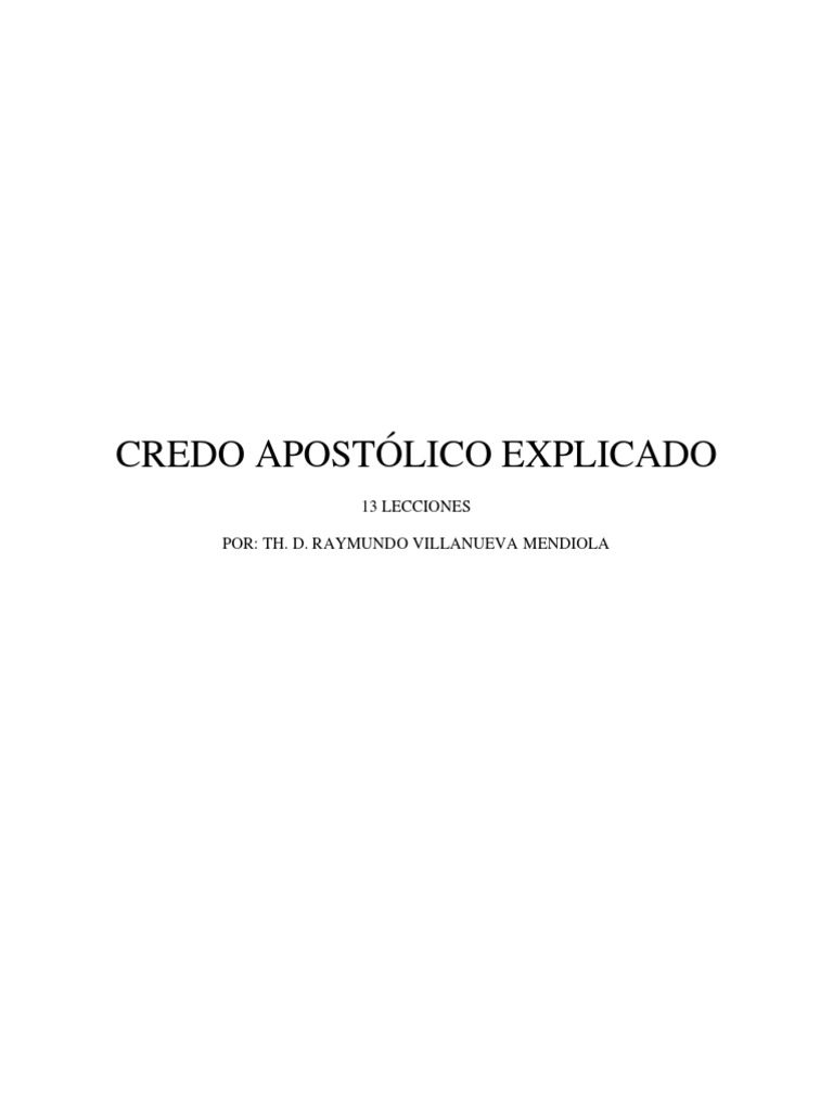 Credo Apostólico Explicado | PDF