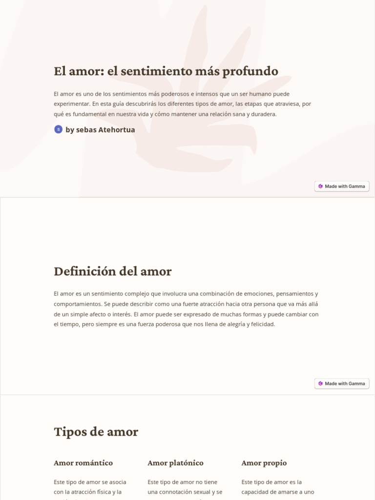 El Amor El Sentimiento Mas Profundo | PDF