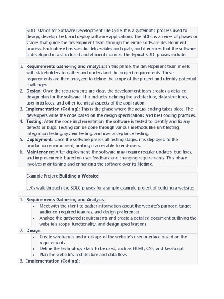 SDLC Stands For Software Development Life Cycle | PDF | Websites ...