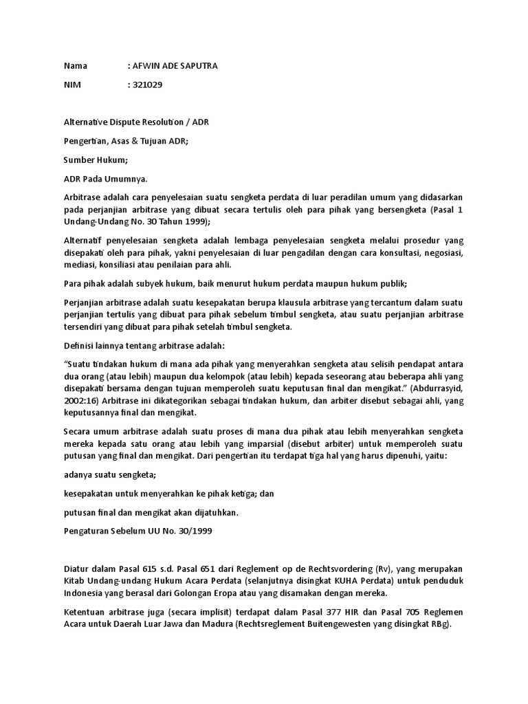 Adr Resume Stih Gunung Jati | PDF