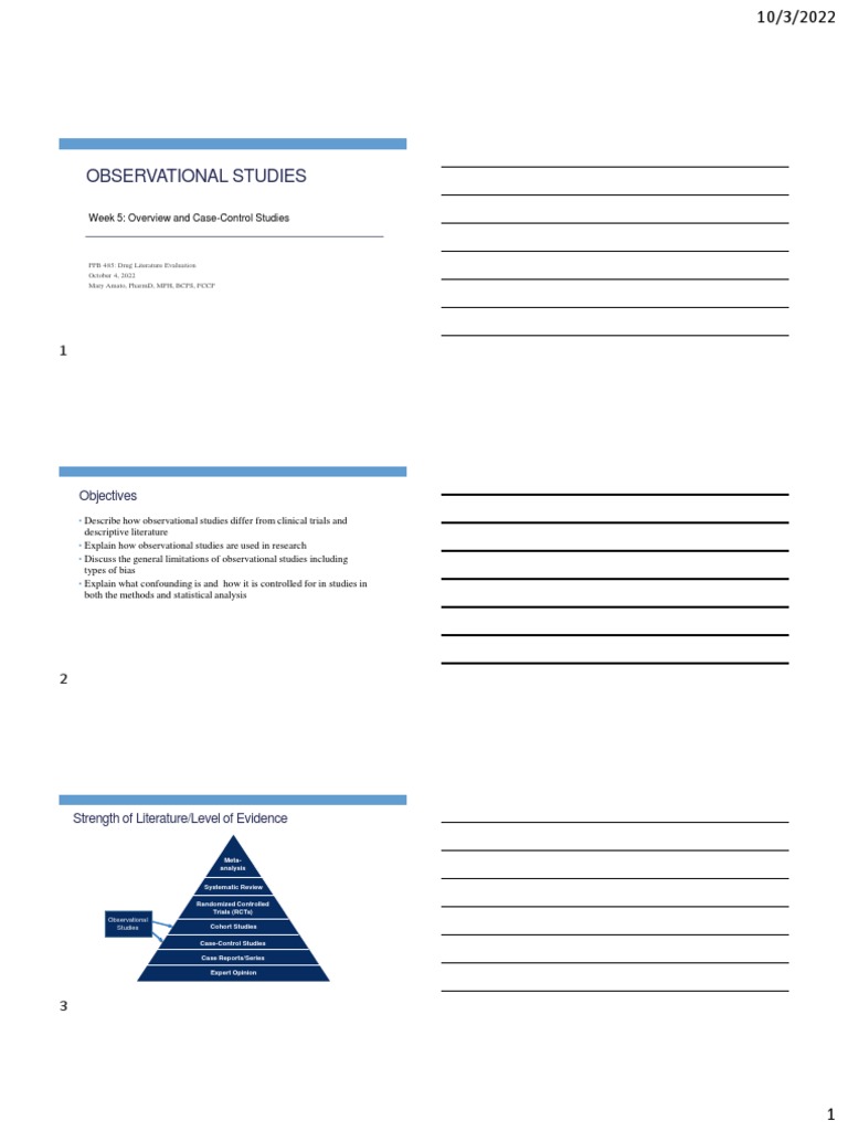 Observational Overview and Case Control Studies 2022 Student Handout 3 ... Observational Overview and Case Control Studies 2022 Student Handout 3 ...