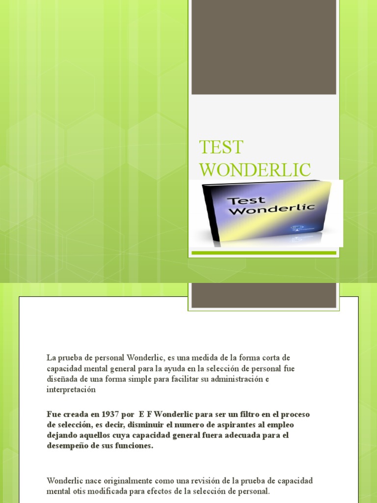 Test Wonderlic | PDF | Inteligencia | Aprendizaje