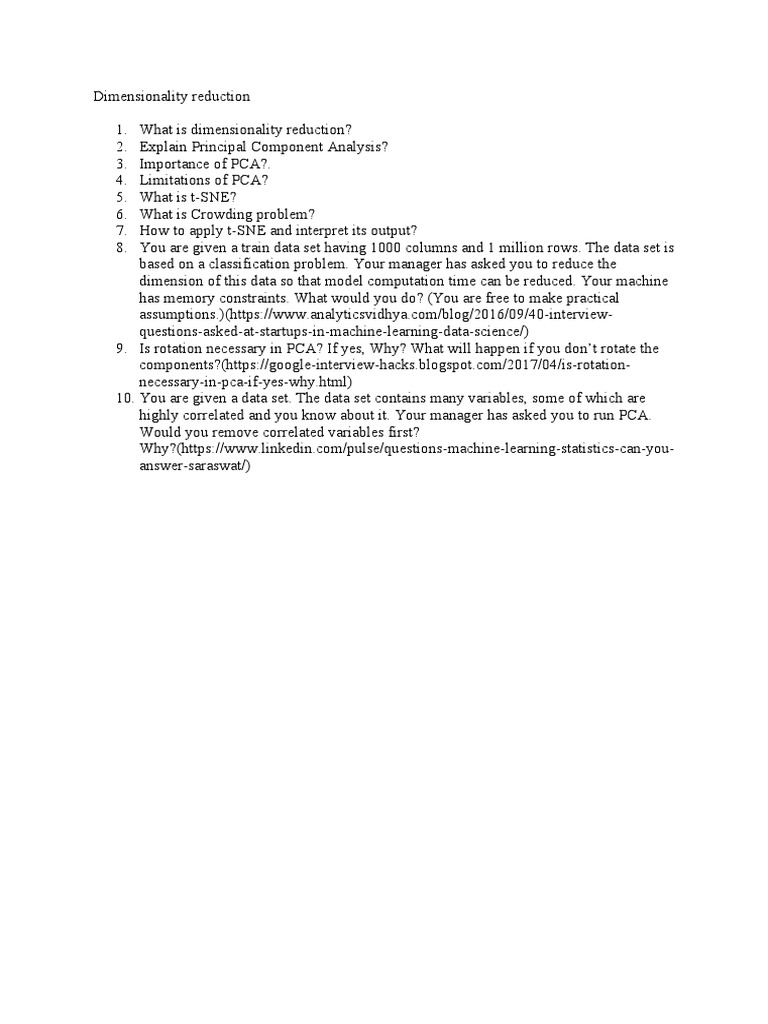 Dimensionality Reduction | PDF