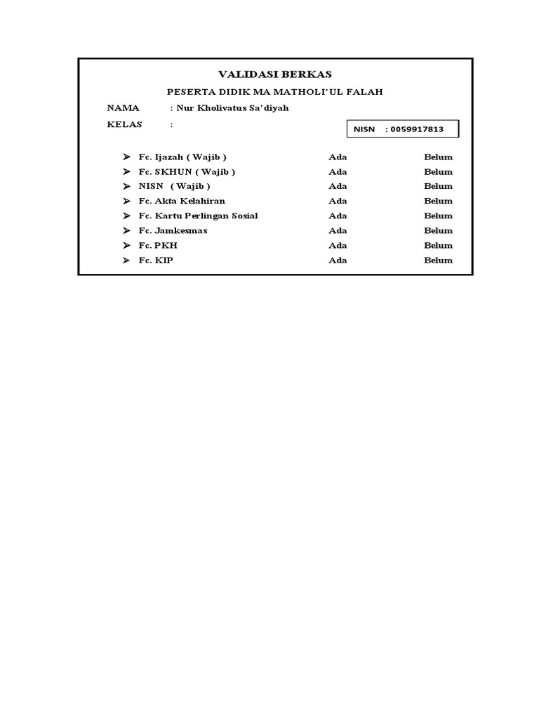 Validasi Berkas Map | PDF Validasi Berkas Map | PDF
