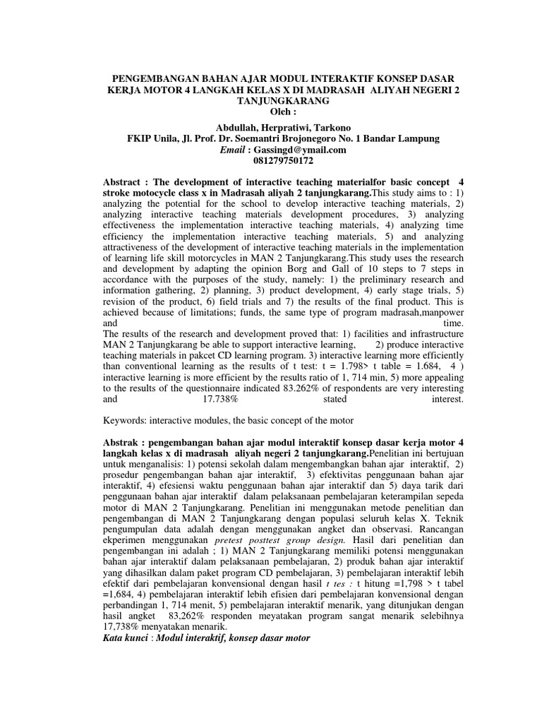 ID Pengembangan Bahan Ajar Modul Interaktif | PDF