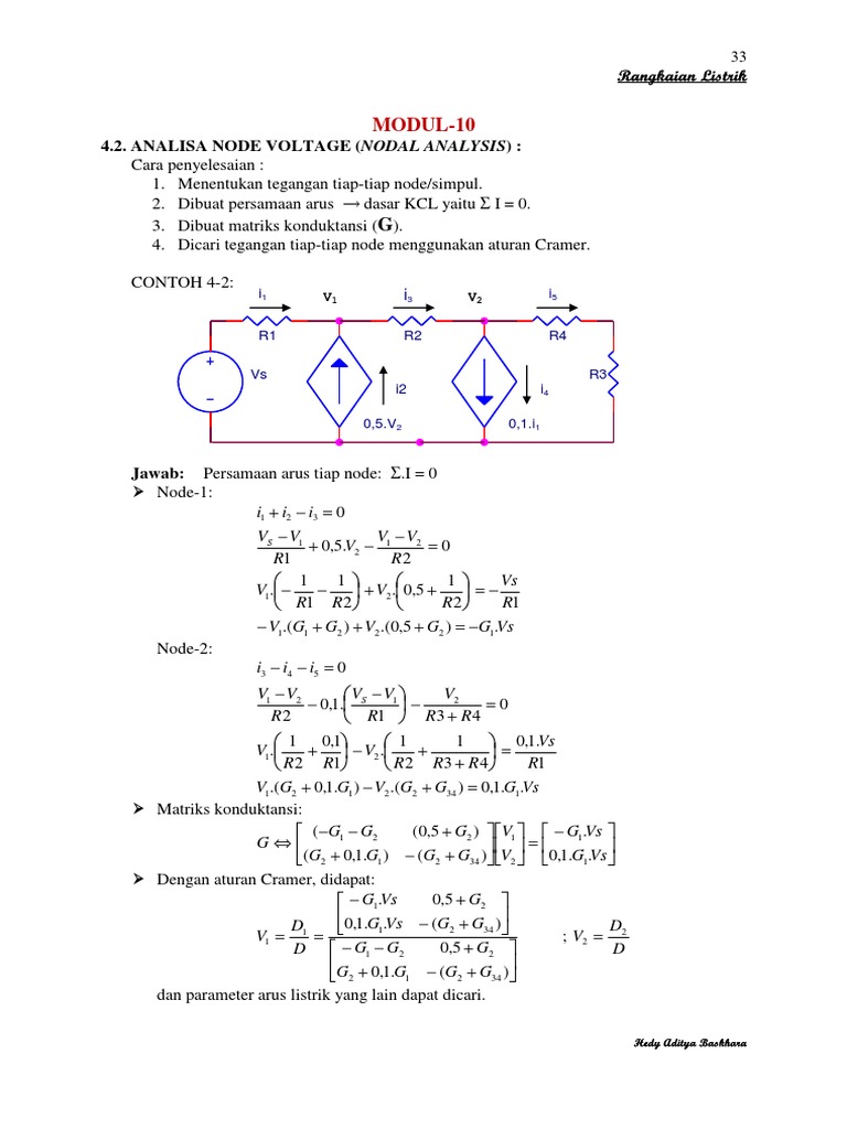 Modul10-RL-ANALISA NODE VOLTAGE - NODAL ANALYSIS | PDF