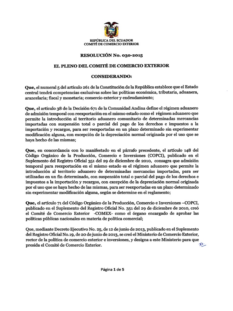Resolucion 30 Comex Licencia Del Mtop | PDF