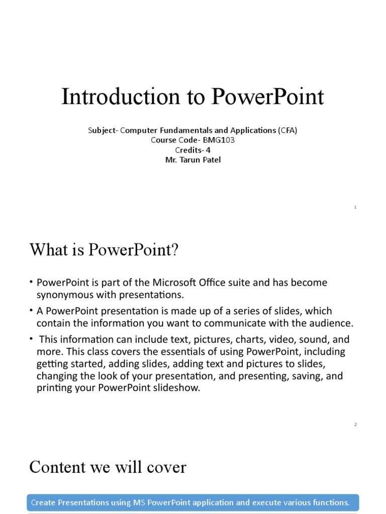 Introduction To Powerpoint CFA | PDF | Microsoft Power Point | Page Layout